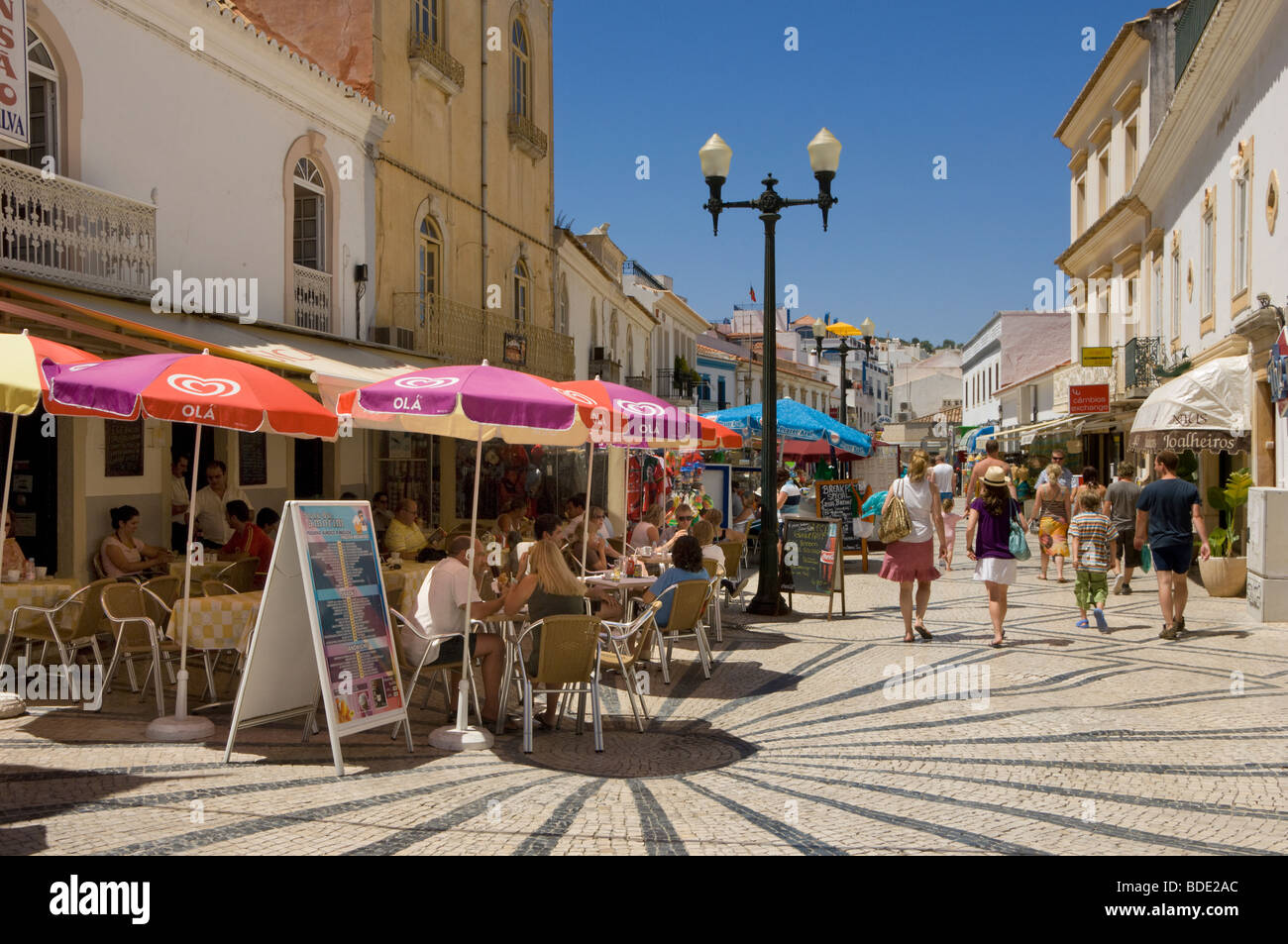 Portugal, the Algarve, Albufeira, the main shopping street Stock Photo ...