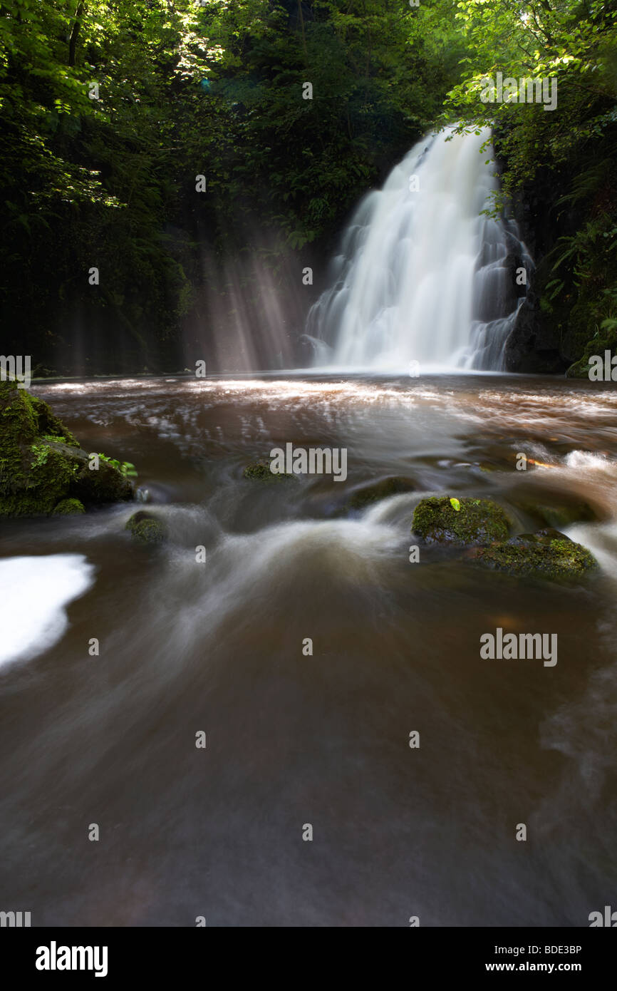 Gleno or Glenoe Waterfall county antrim northern ireland uk Stock Photo ...