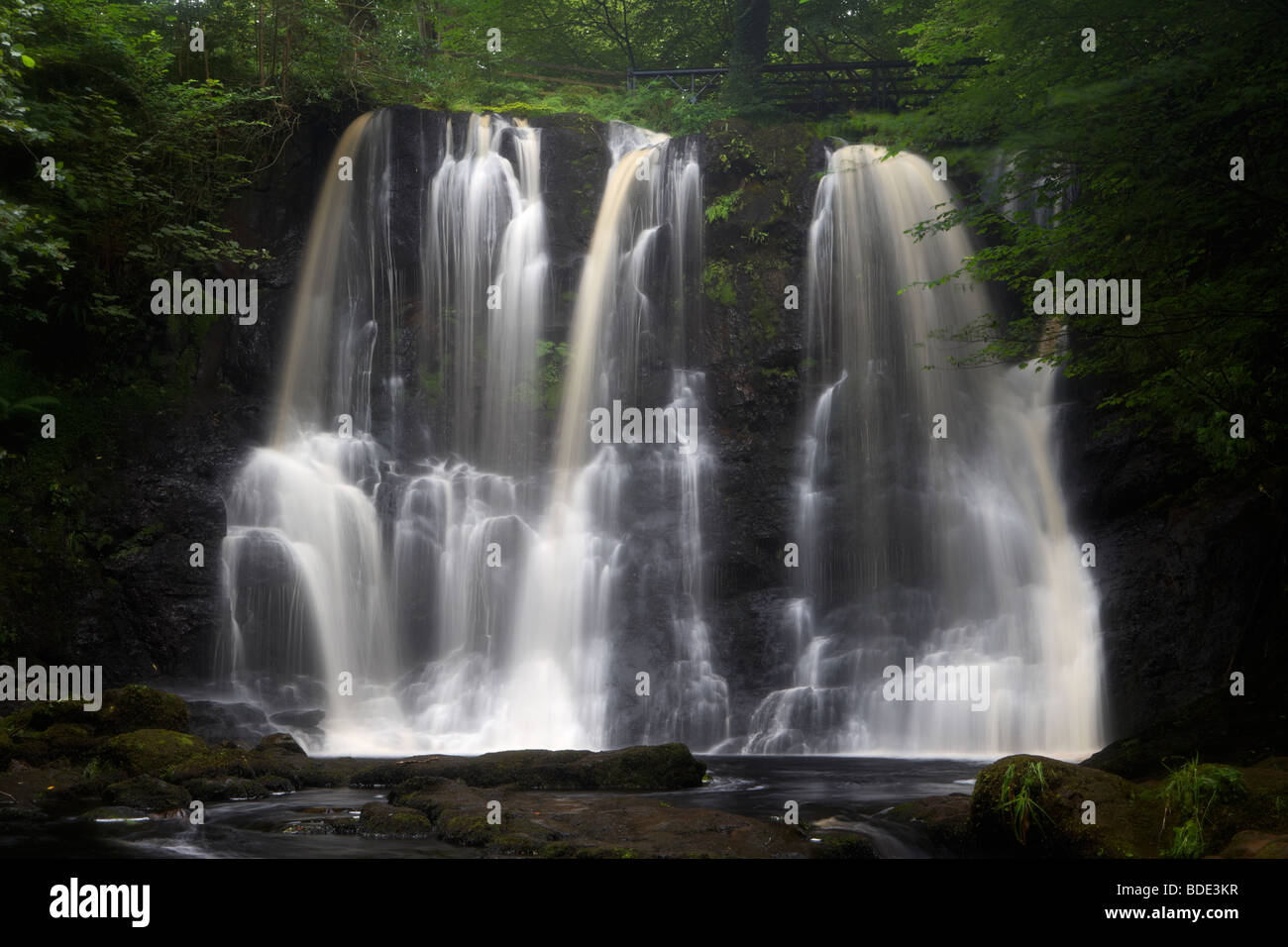 ess-na-crub waterfall on the inver river in glenariff forest park ...