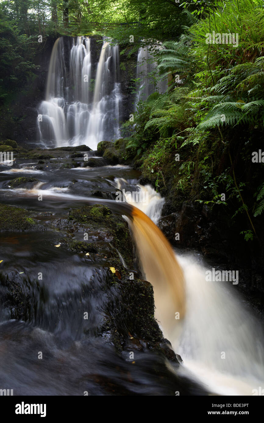 ess-na-crub waterfall on the inver river in glenariff forest park ...