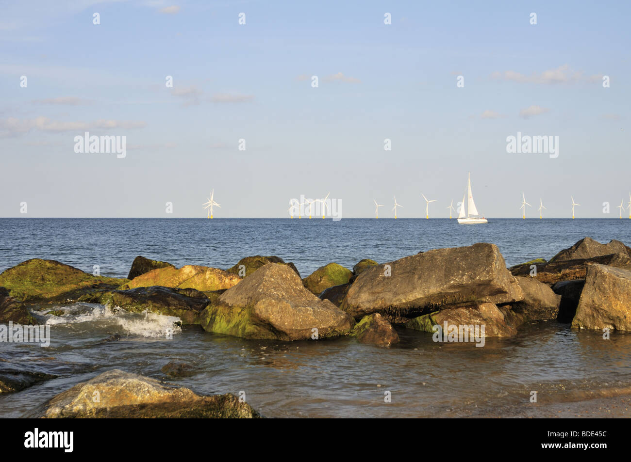Wind farm sea boat hi-res stock photography and images - Alamy
