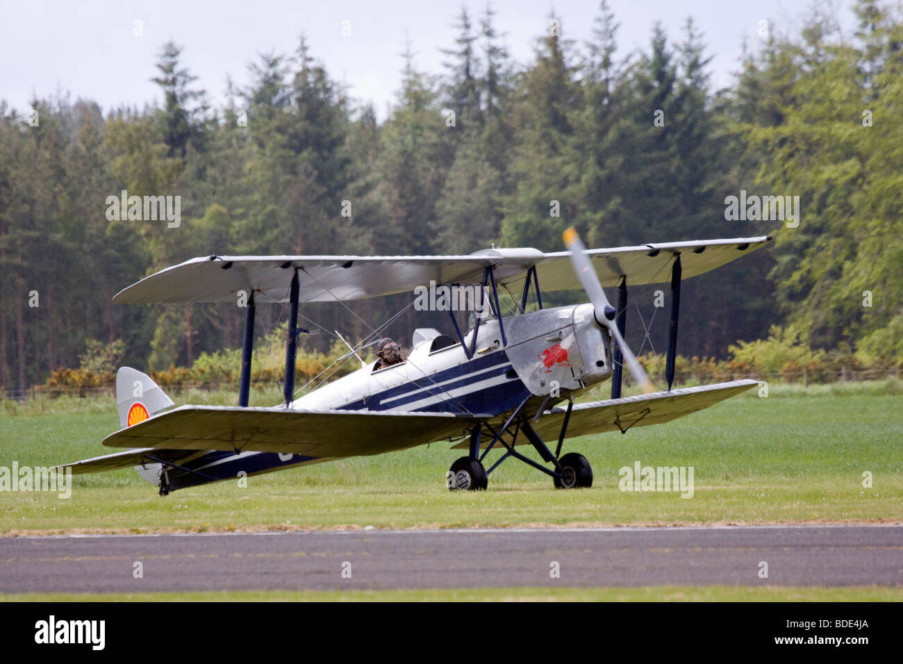de Havilland DH82 Tiger Moth basic trainer biplane aircraft Stock Photo ...