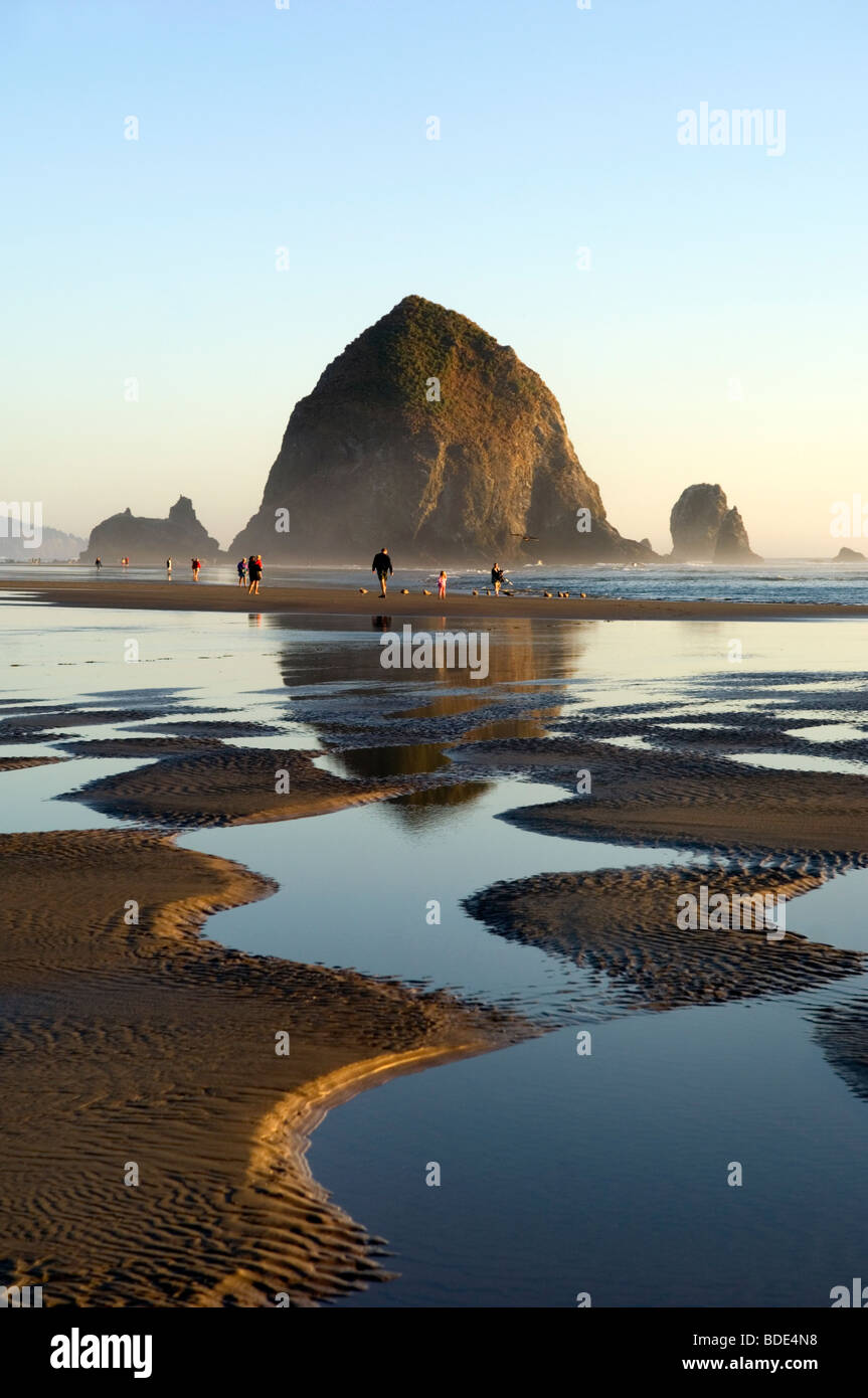 Haystack Rock and Tide Pools Stock Photo - Alamy