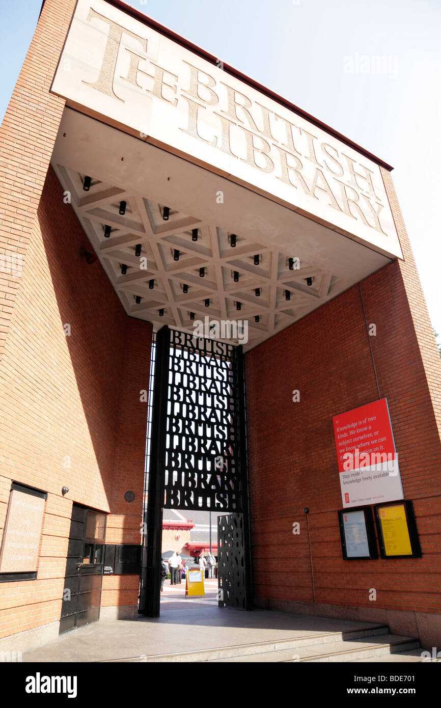 entrance to the british library st pancras euston road london uk Stock ...