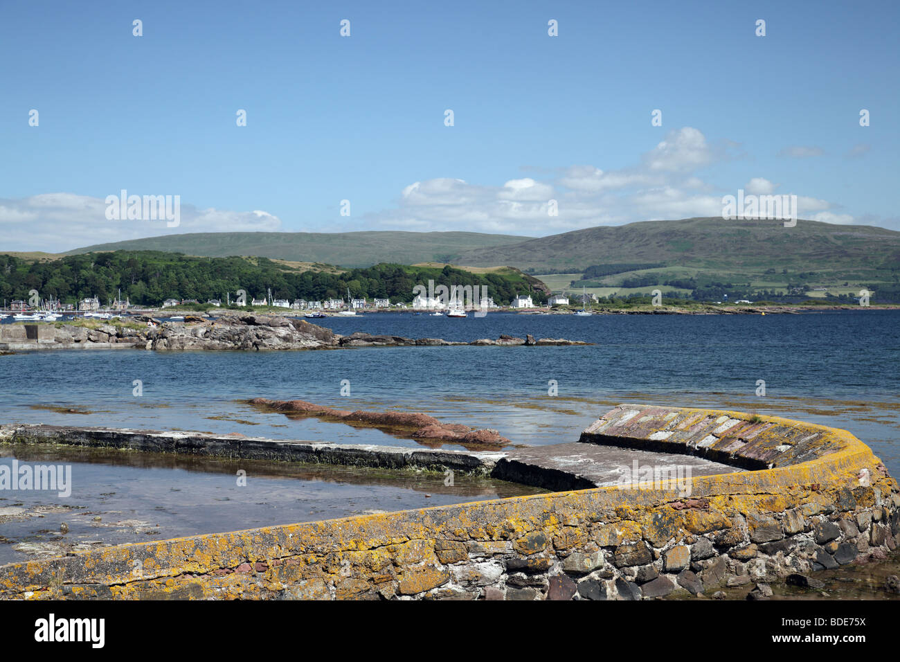 Looking across West Bay to the east side of Millport on the Island of ...