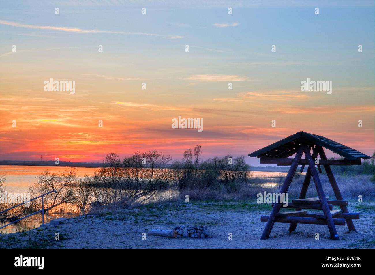Camp site at lake Lubans Stock Photo - Alamy