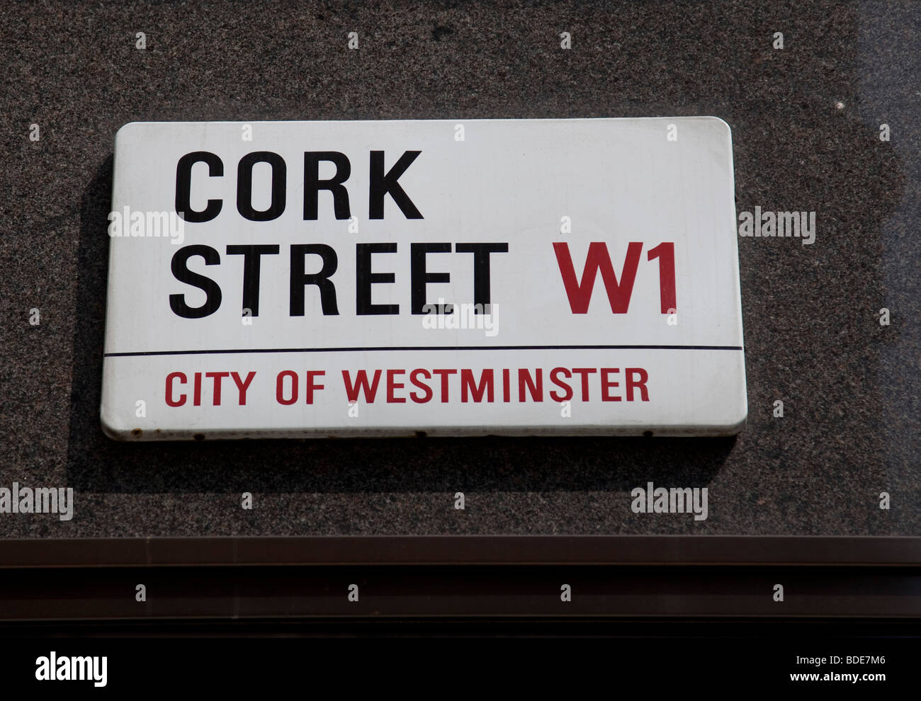 Cork Street road sign, central London. London's most famous street for ...