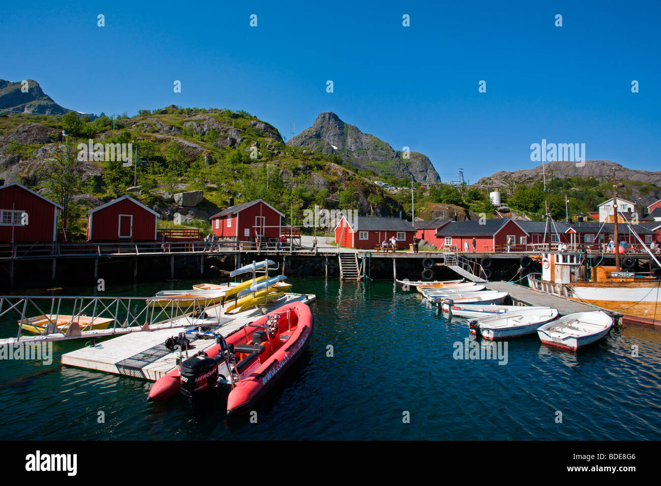 Flakstad Island: Nusfjord Fishing Village Stock Photo - Alamy