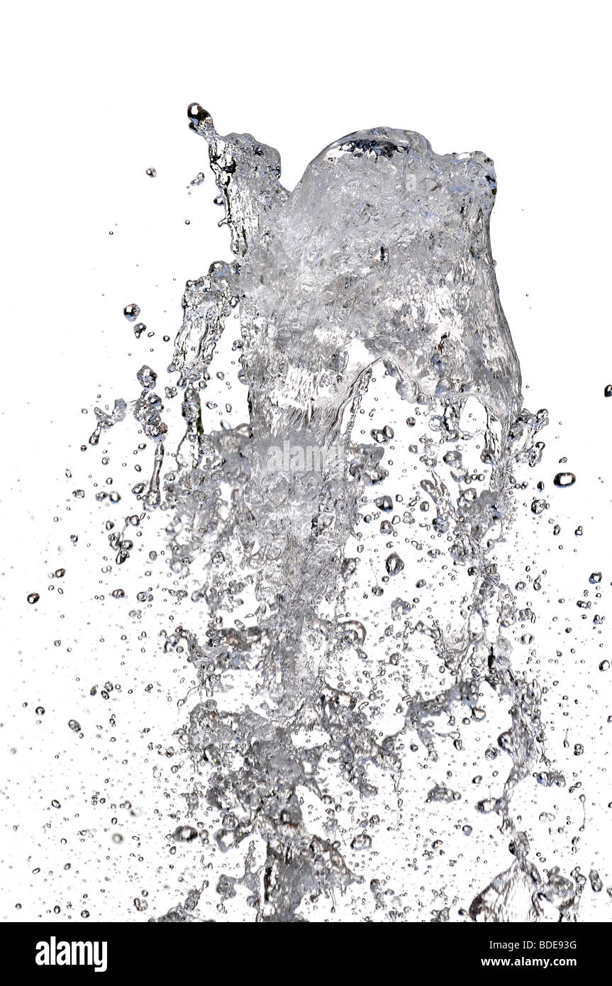Water splashing over a white background Stock Photo - Alamy