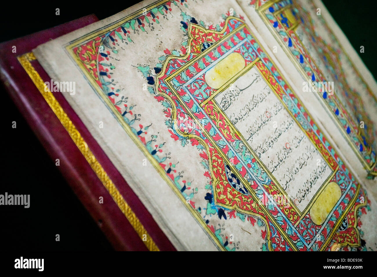 An ancient beatifully decorated Quran (Qur'an) in a museum in ...