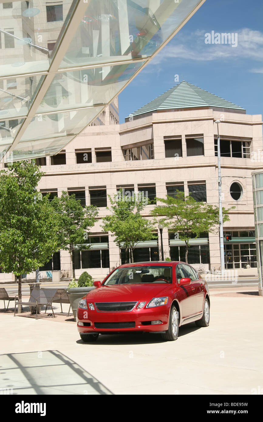 Red Lexus GS300 and Dayton City Buildings Stock Photo - Alamy