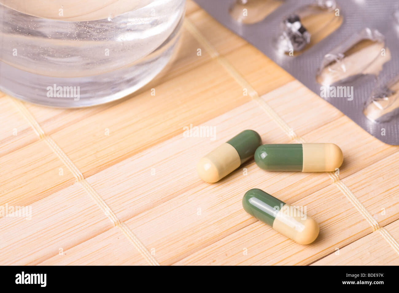 the color capsules on table Stock Photo - Alamy