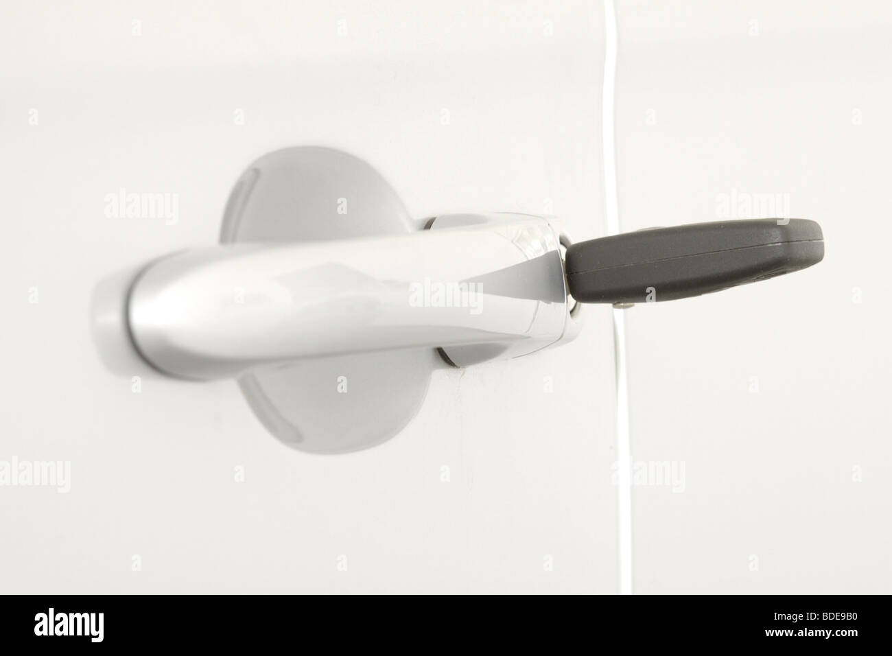 Key at car doors - close up Stock Photo - Alamy