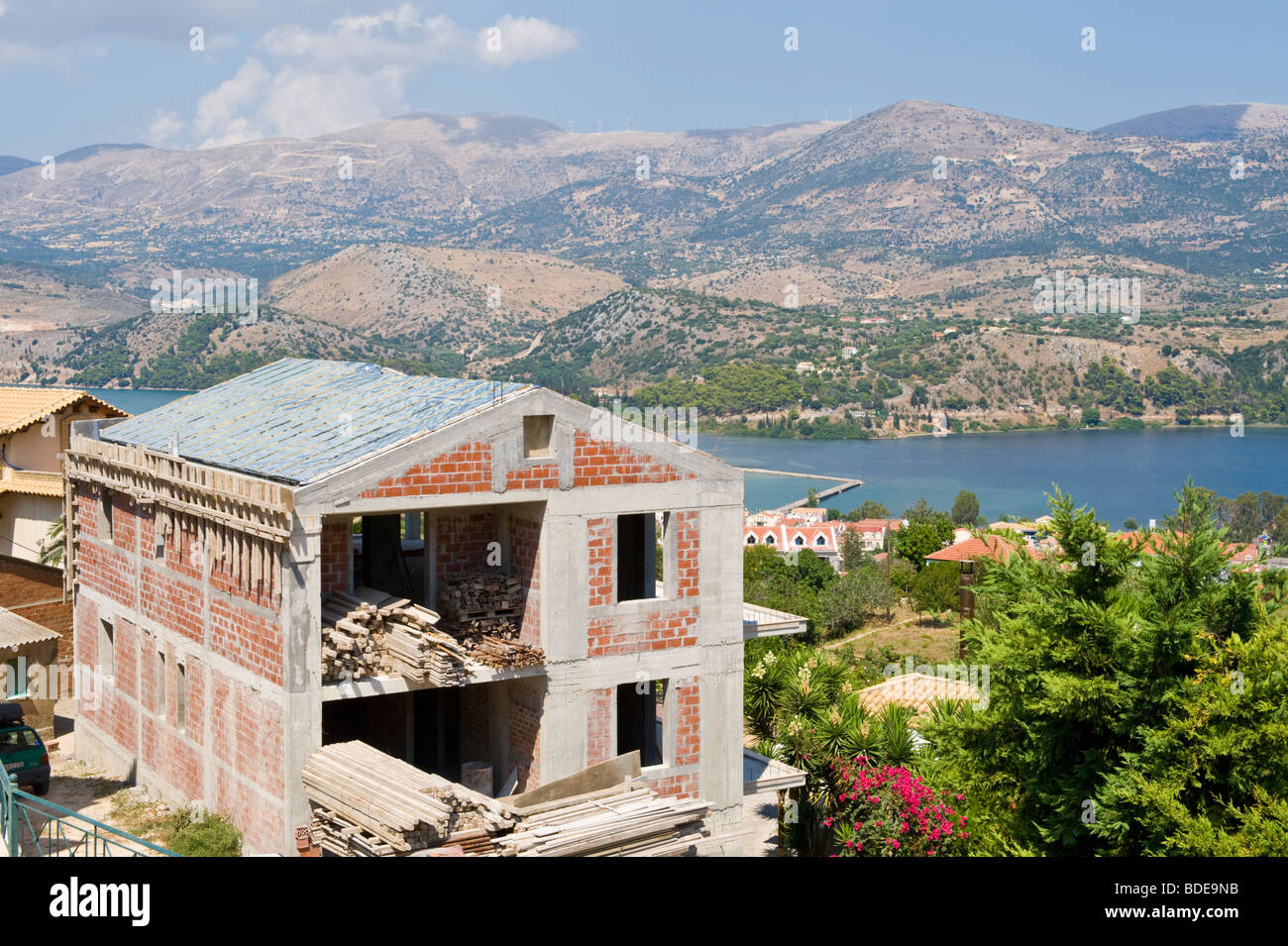 Villa under construction overlooking Argostoli Bay on the Greek ...
