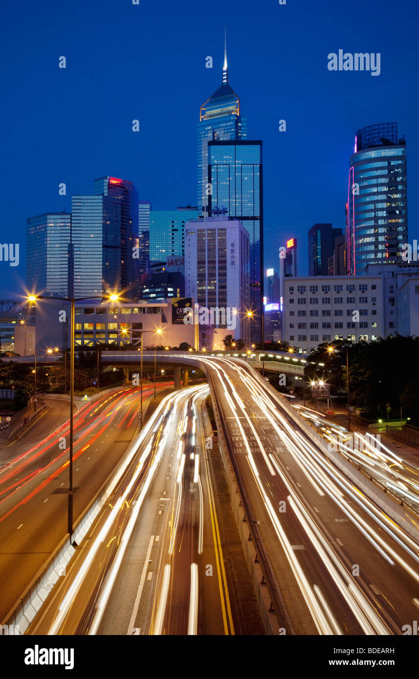 Tourism and light business in high rise building at night hi-res stock ...