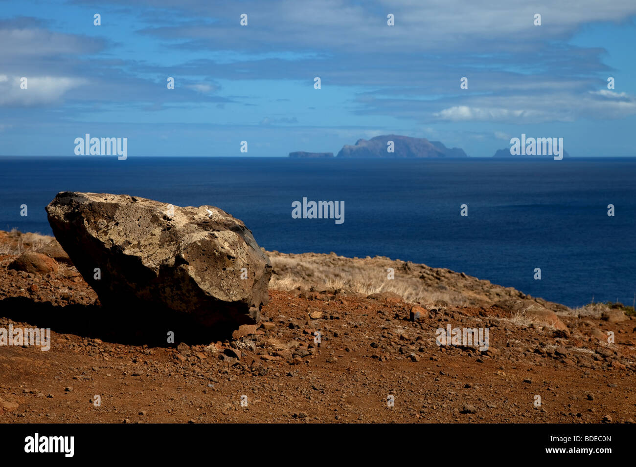 Madeira coastal view with Desertas islands at the horizon Stock Photo ...