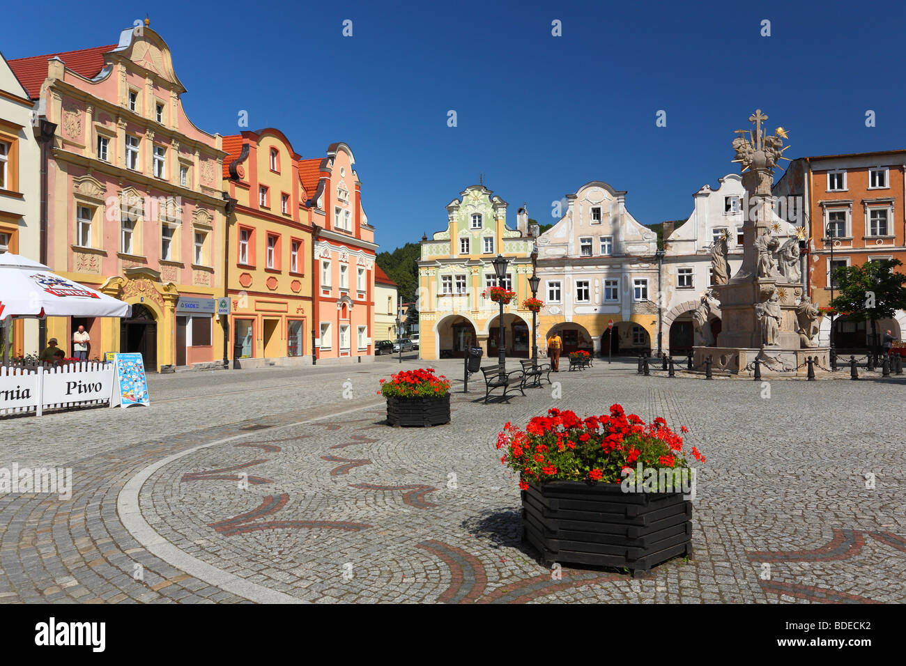 Ladek Zdroj Old Market in a sunny summer day Lower Silesia Poland Bad ...