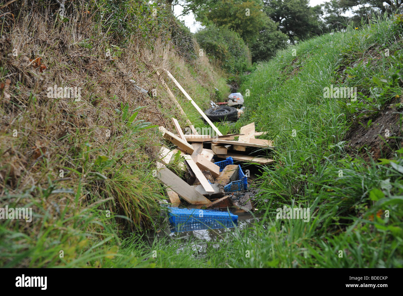 Fly-tippers litter the English countryside Stock Photo - Alamy