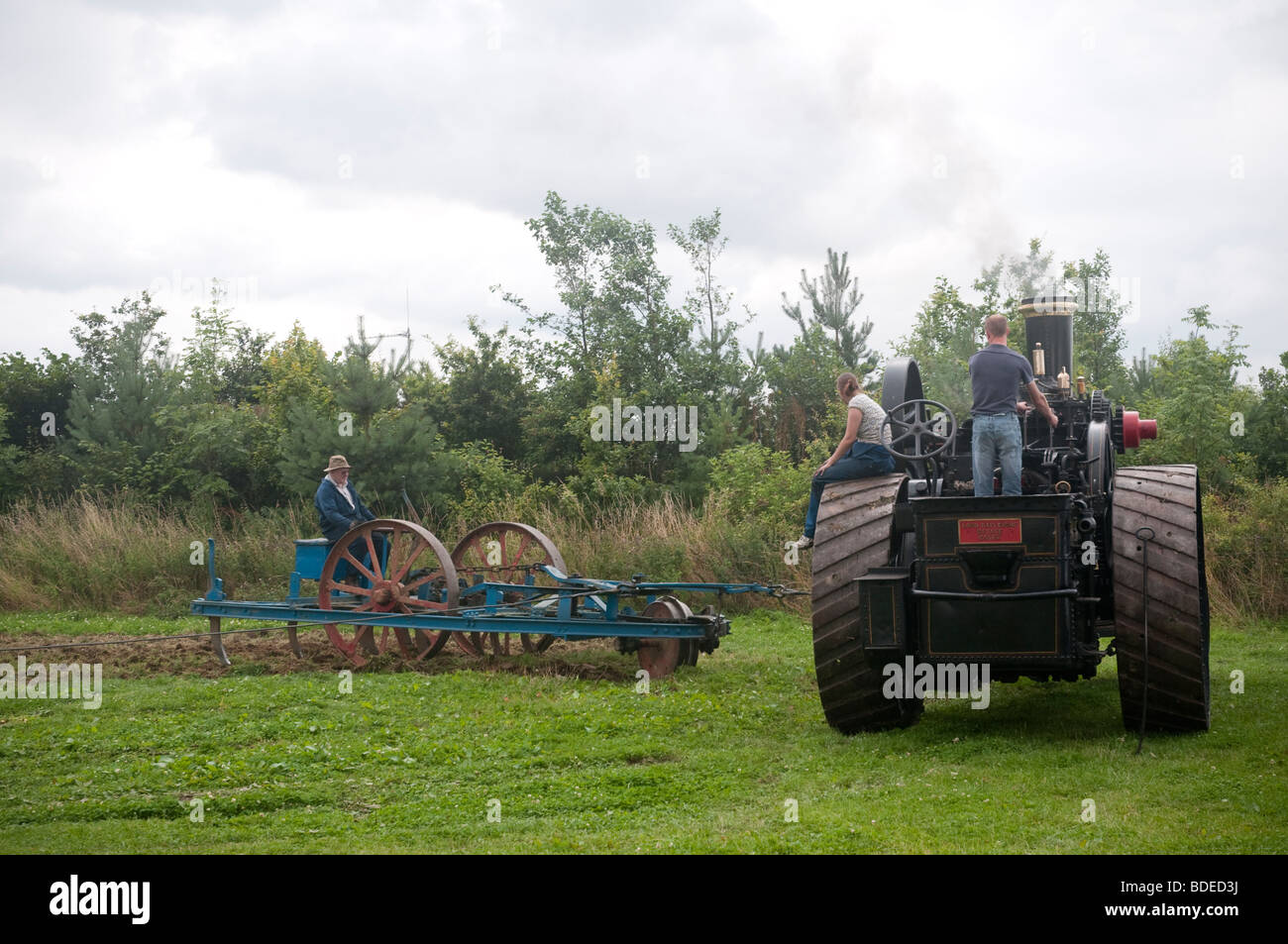 Steam ploughing at Pickering Steam Fair Stock Photo - Alamy