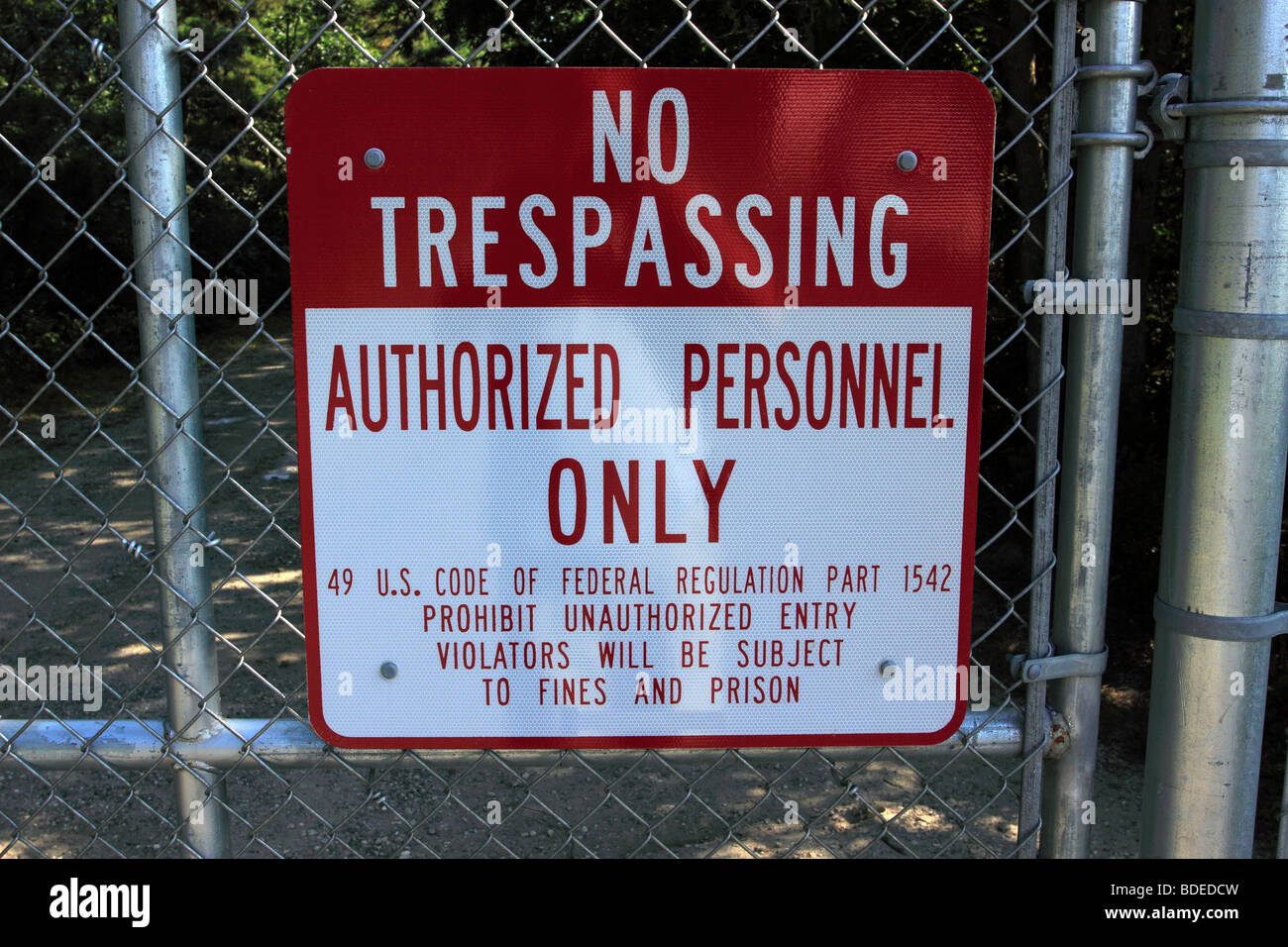 Warning sign at airport, Long Island, NY Stock Photo - Alamy
