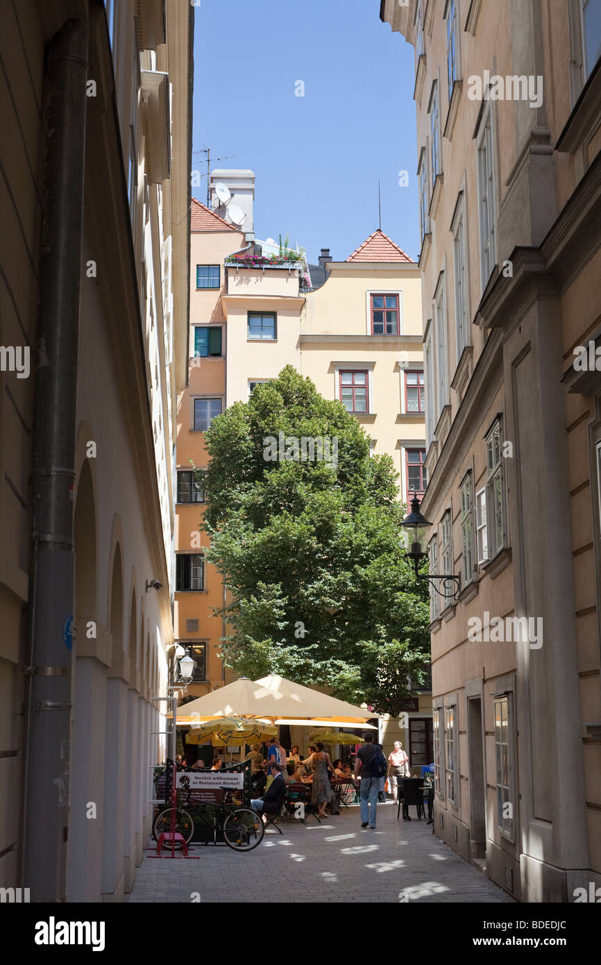 Bierhof restaurant at Haarhof alley, Vienna, Austria Stock Photo - Alamy
