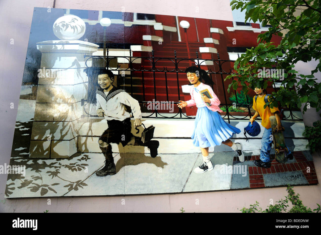 Mural in Chinatown in Victoria on Vancouver island in British Columbia ...