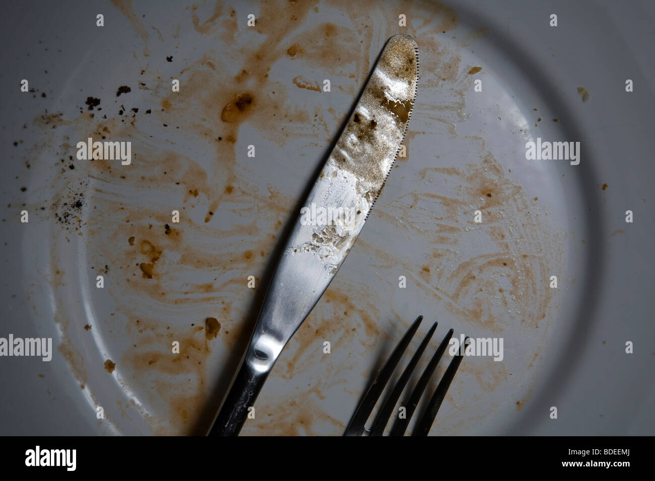 dirty dinner plate Stock Photo - Alamy