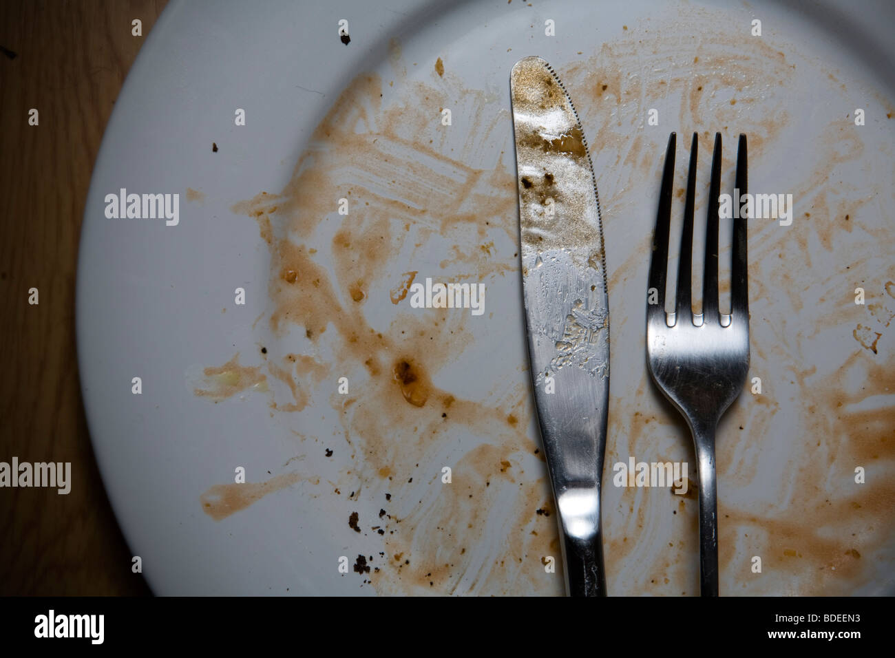 dirty dinner plate Stock Photo - Alamy