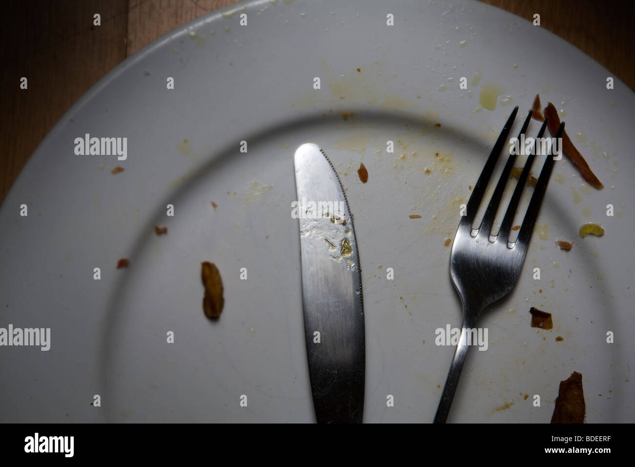 dirty dinner plate Stock Photo - Alamy