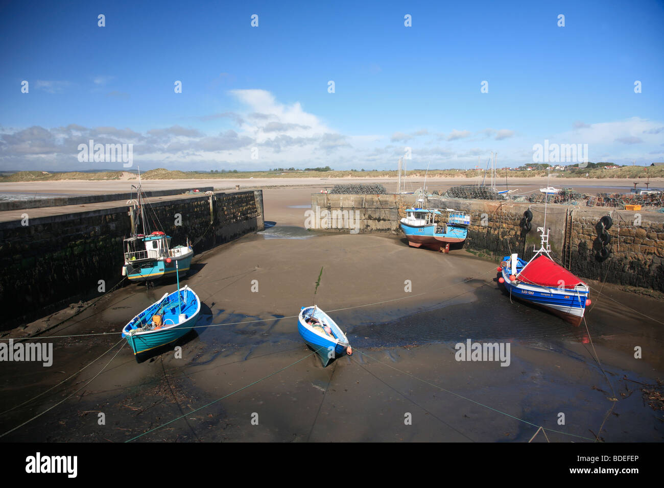 Fishing Boats in Beadnell Coastal village Harbour North Northumbrian ...