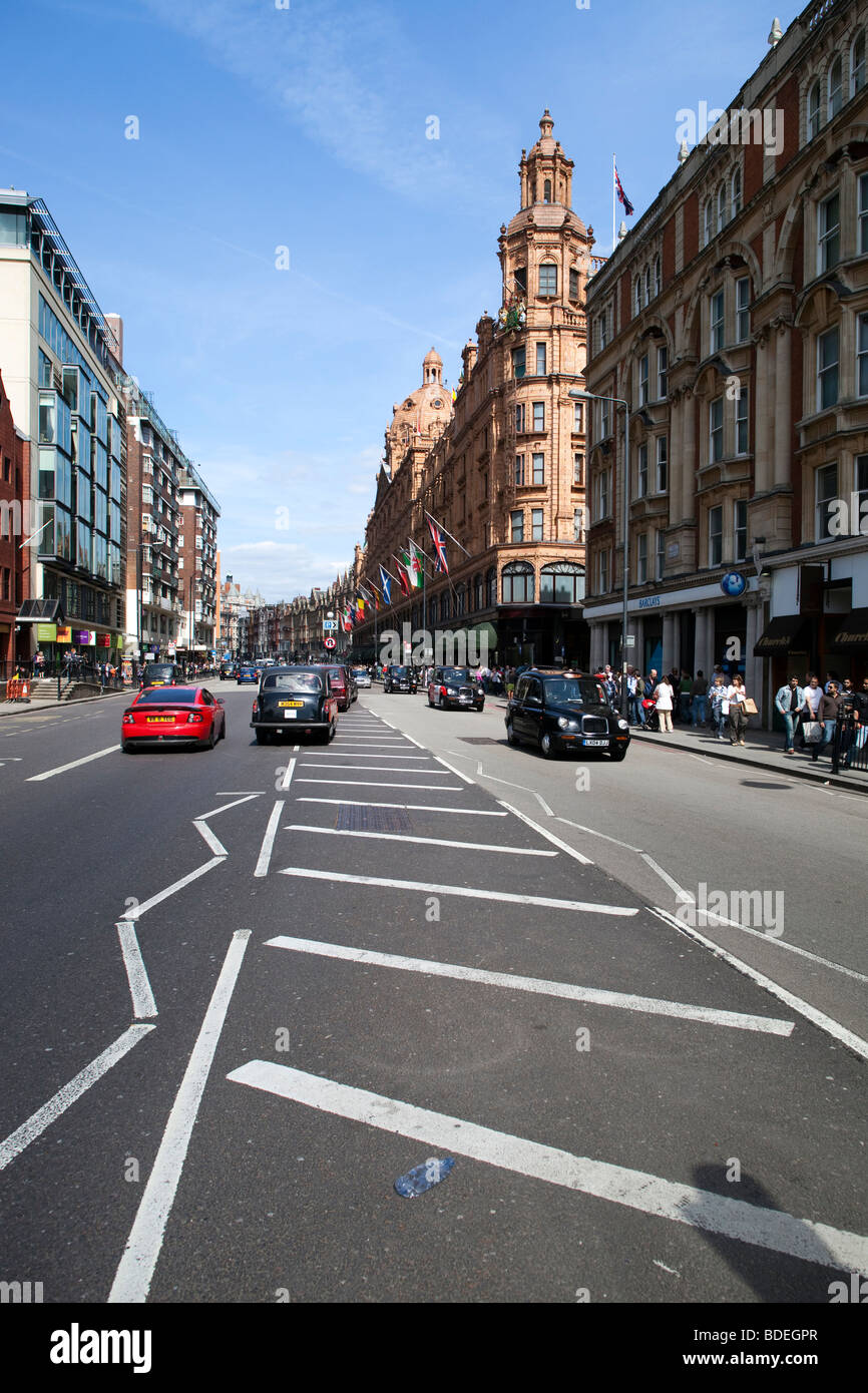 Perspective of Brompton Road with Harrods building on the right side ...