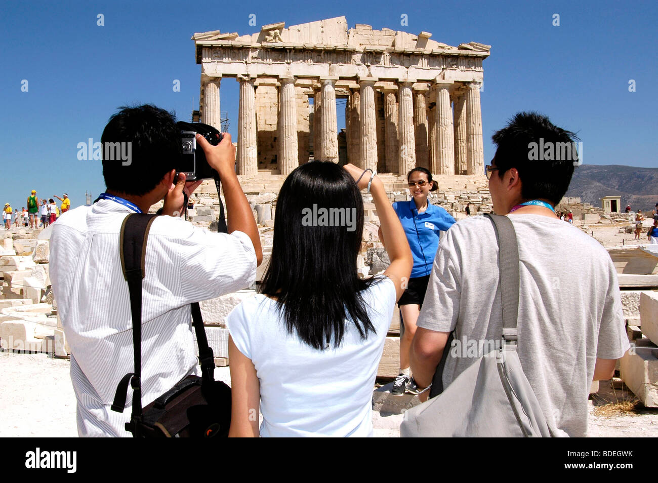 Tourists in Acropolis Stock Photo - Alamy