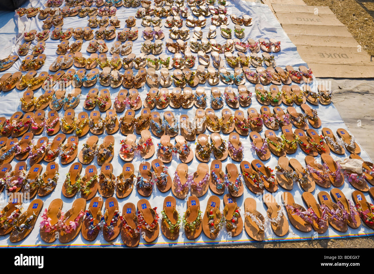 Flip flops for sale at annual festival market at St Gerasimos Monastery ...