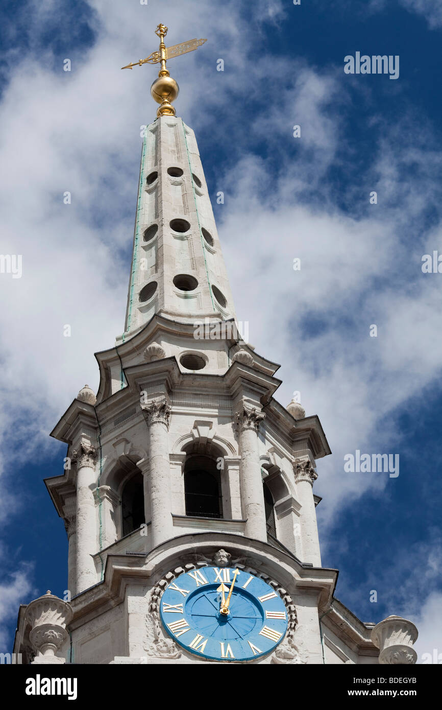 Detail of Saint Martin in the Fields bell tower, London, England ...