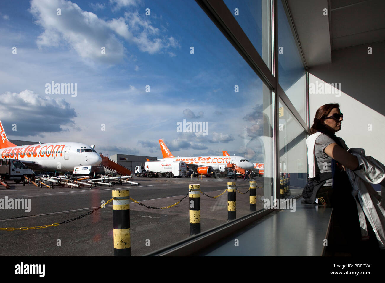 EasyJet company company planes on Luton Airport, UK Stock Photo - Alamy