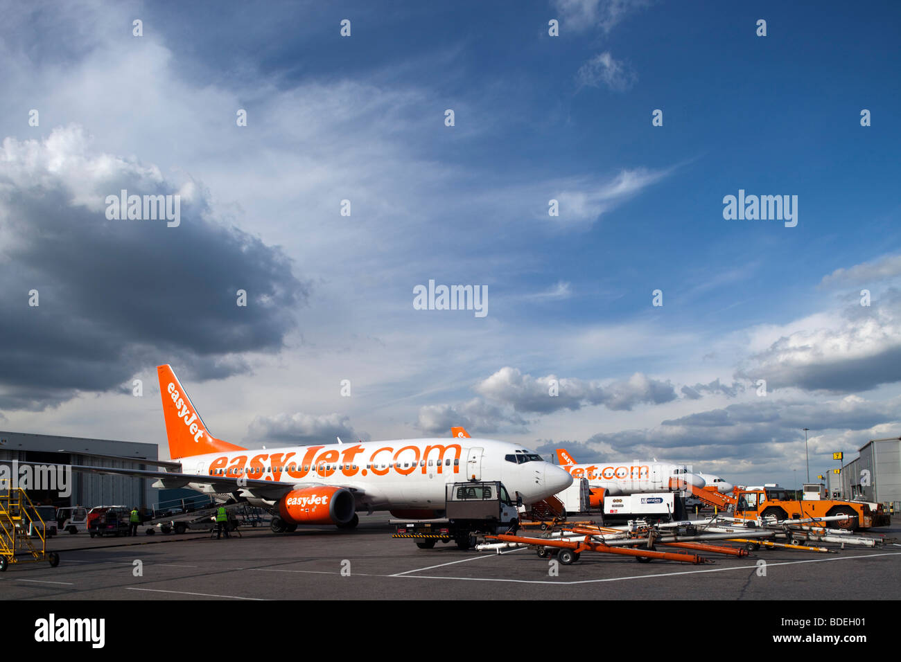 EasyJet company company planes on Luton Airport, UK Stock Photo - Alamy