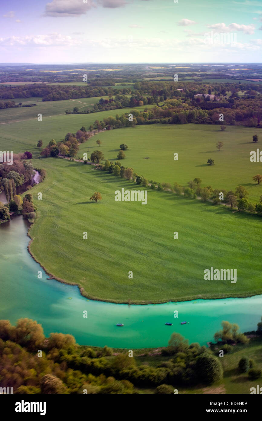 English landscape around Luton from a plane Stock Photo - Alamy