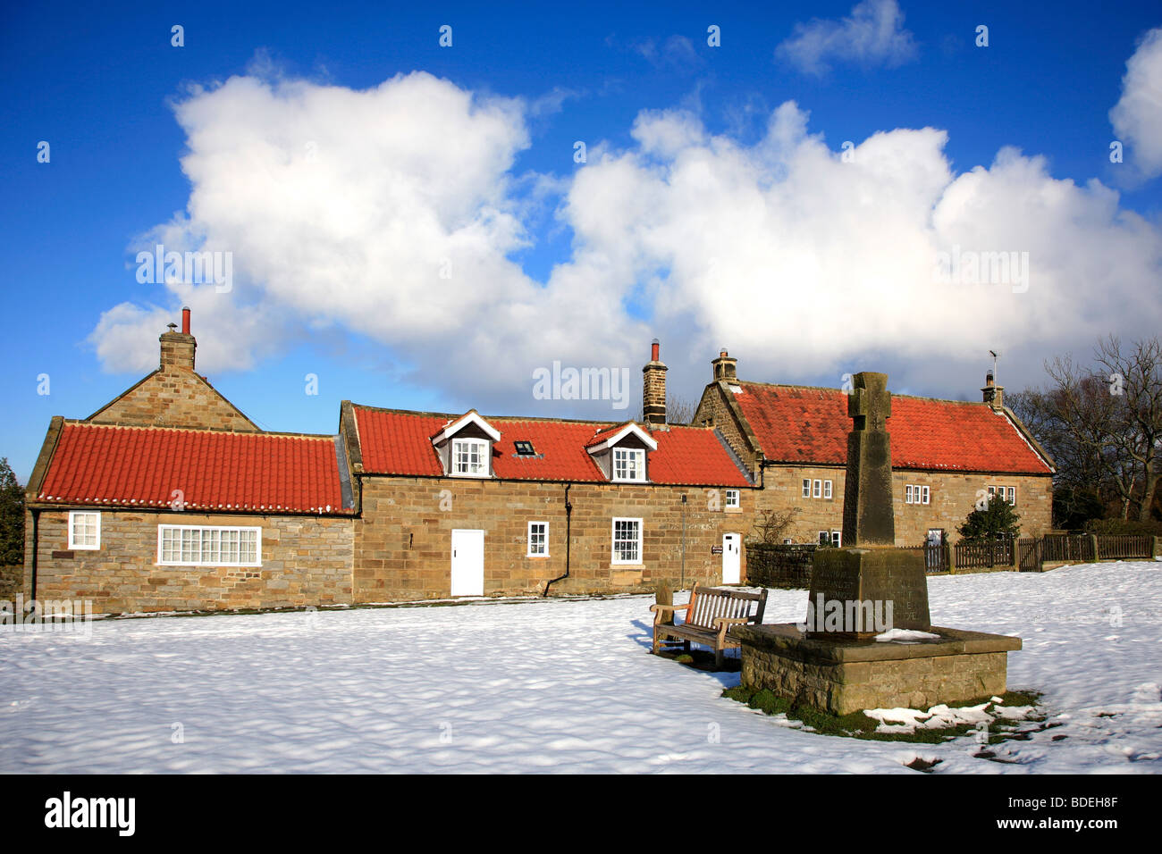 Winter Snow Goathland Village Green North Yorkshire Moors National Park ...