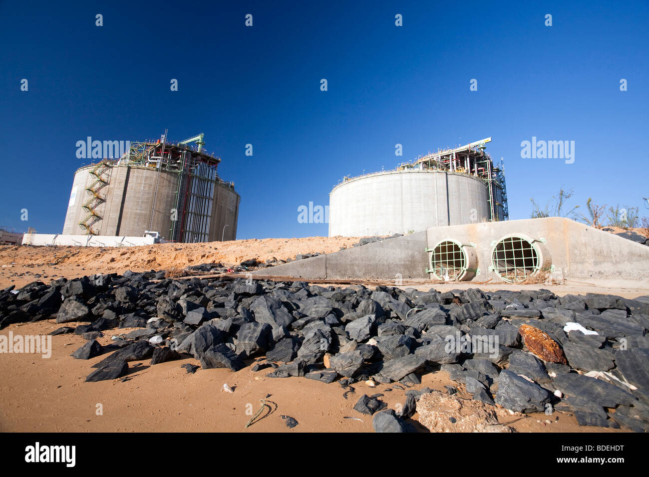 Facilities of Enagas regasification plant. Enagas is a Spanish company ...