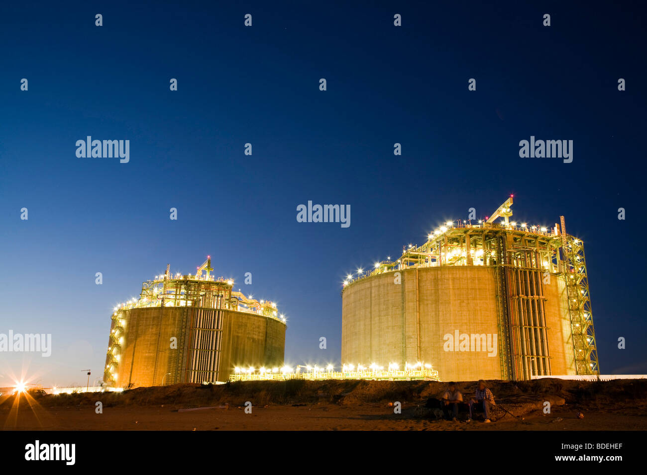 Facilities of Enagas regasification plant. Enagas is a Spanish company ...