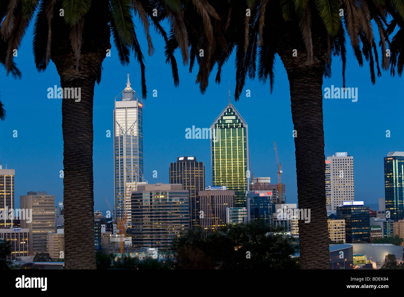 View of the perth cbd skyline from kings park hi-res stock photography ...