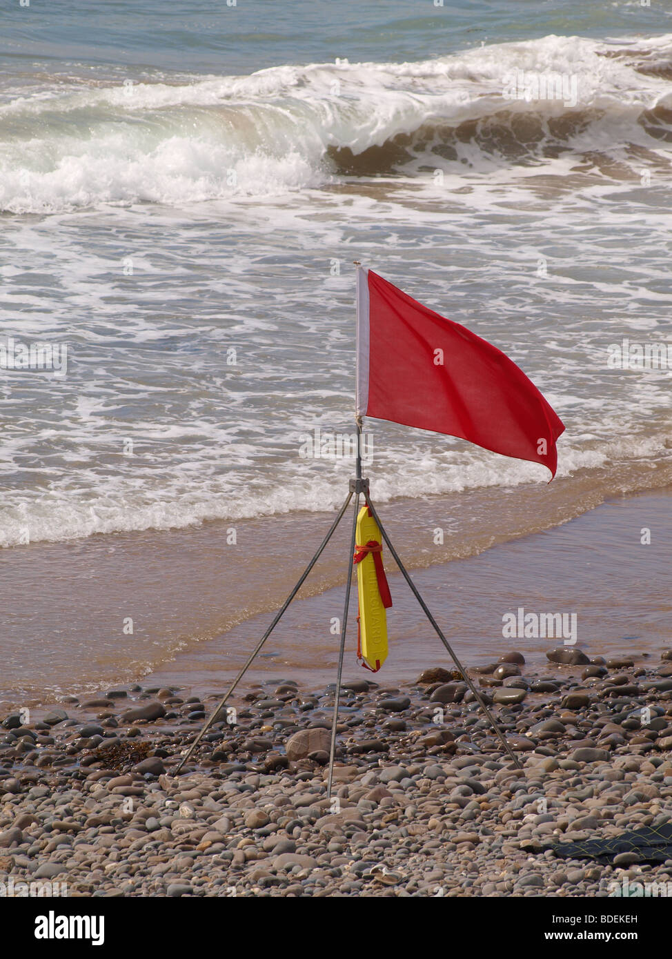 RNLI beach life guards red flag Stock Photo - Alamy
