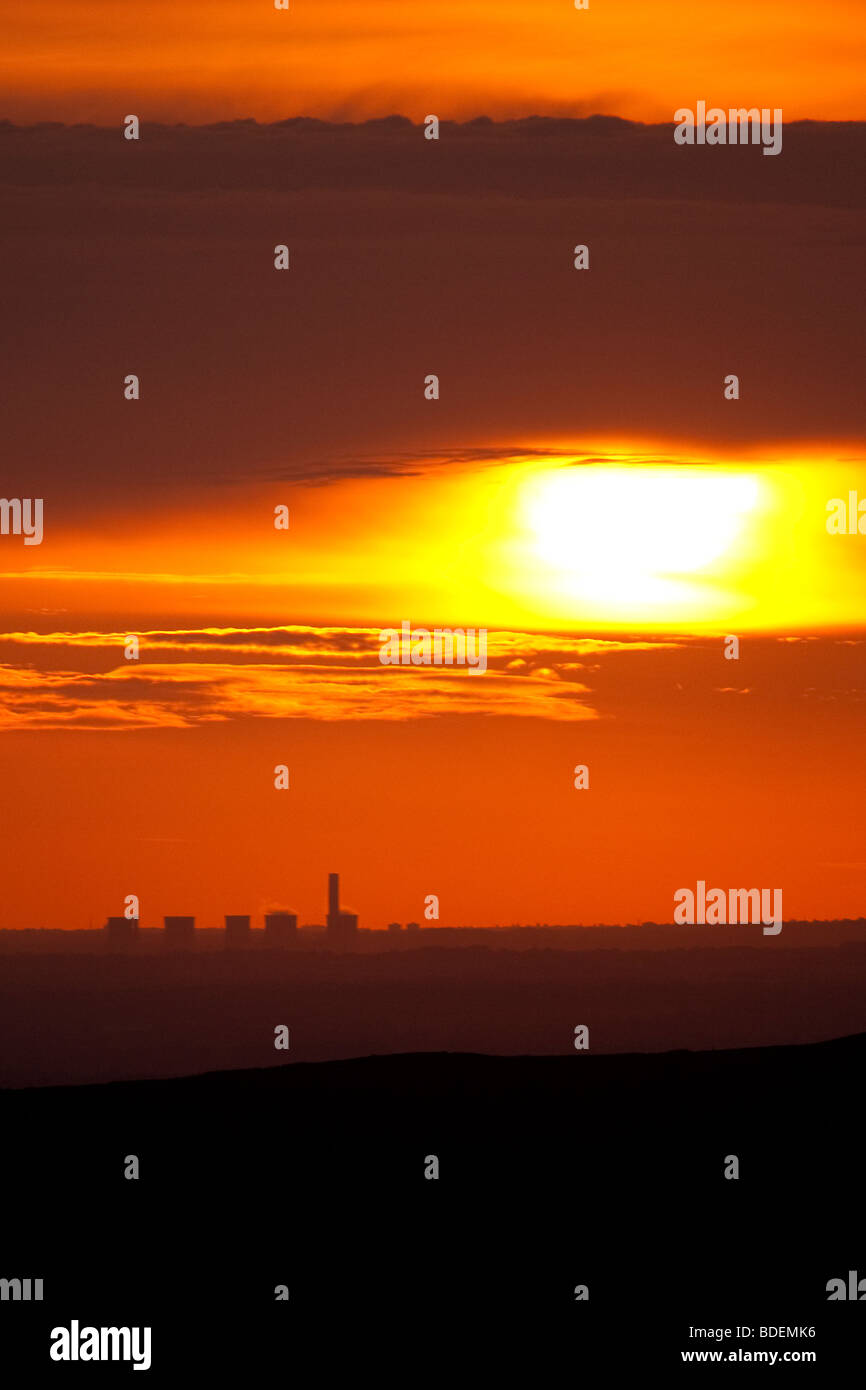 Power station at sunset Stock Photo - Alamy