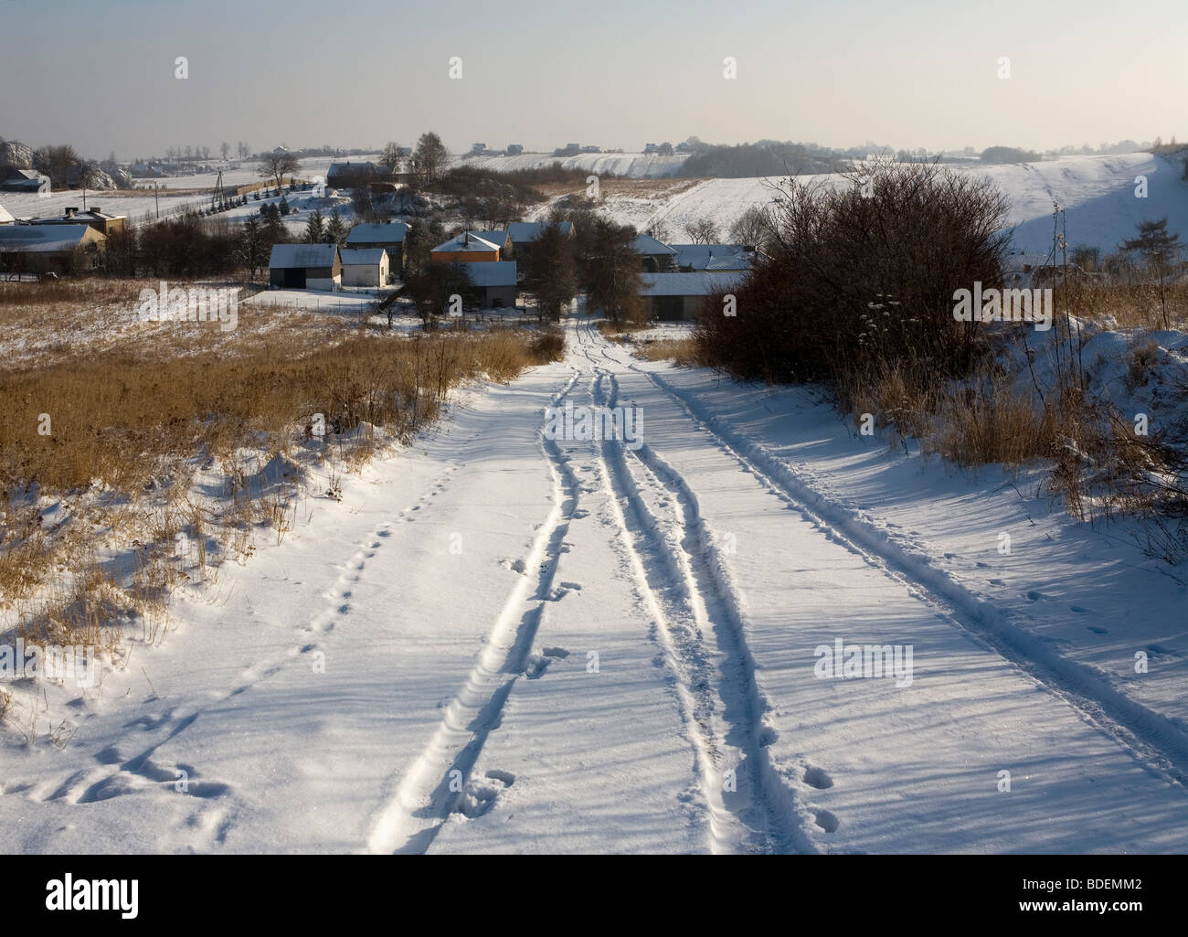 Road at winter Stock Photo - Alamy