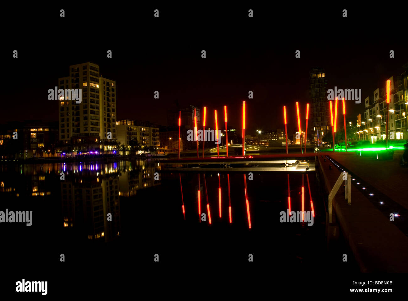 night time at Grand Canal Square, Dublin Stock Photo - Alamy