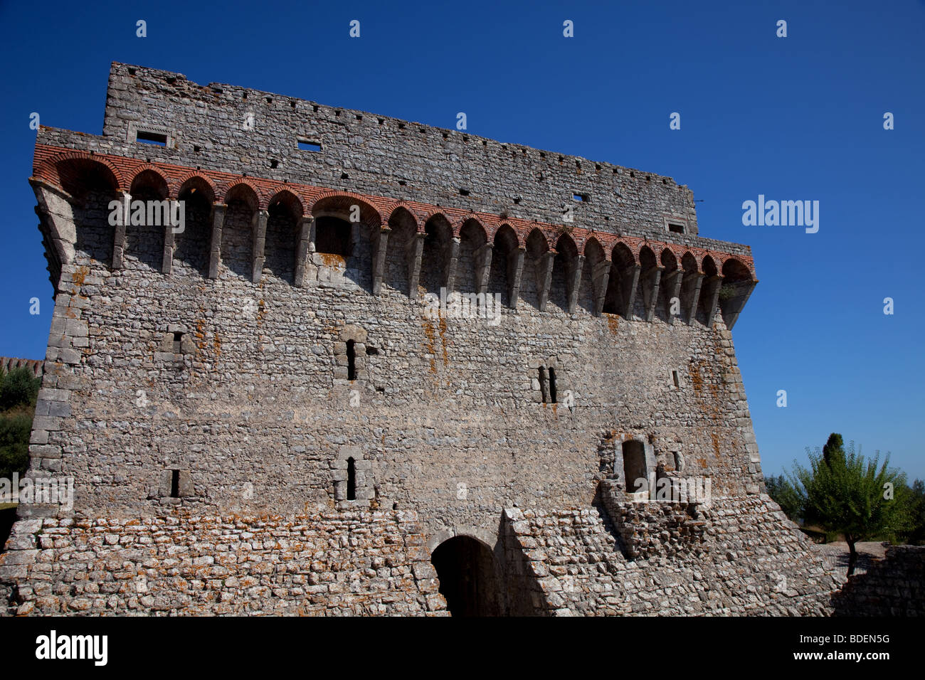 Ourem old castle at the top of the hill, in the center of Portugal ...