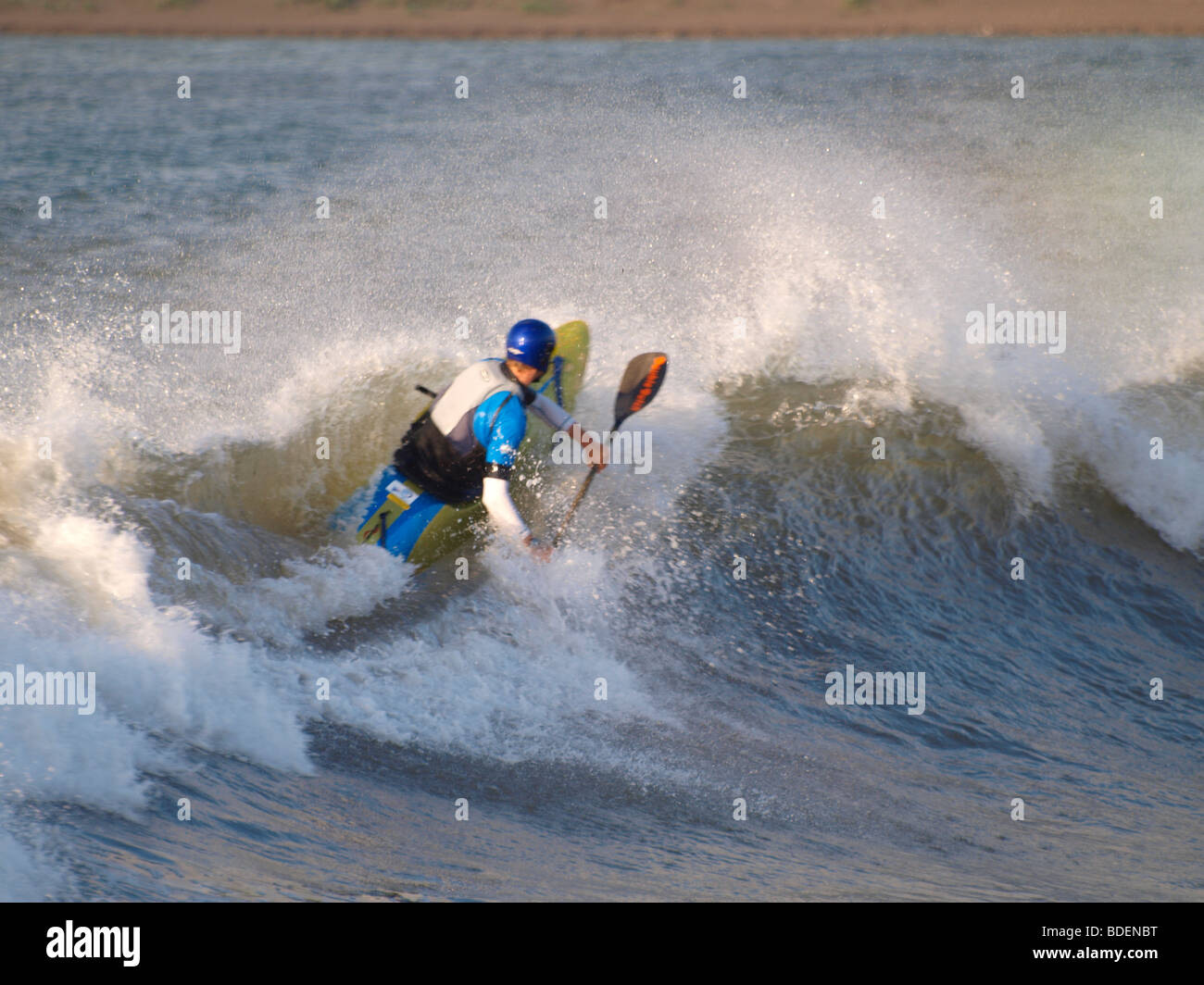 Surf Kayaker in action, Devon, UK Stock Photo - Alamy