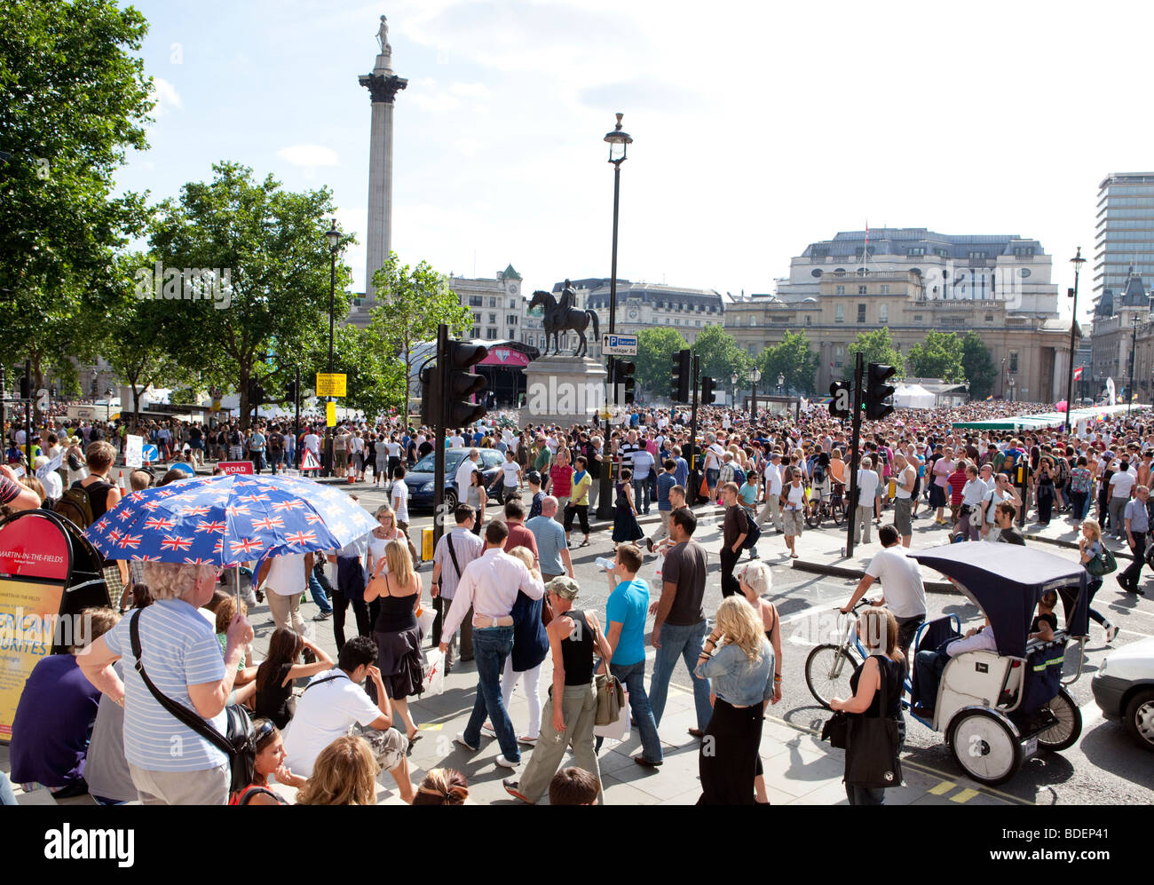 Gay pride March In Trafalgar Square In London UK Stock Photo - Alamy