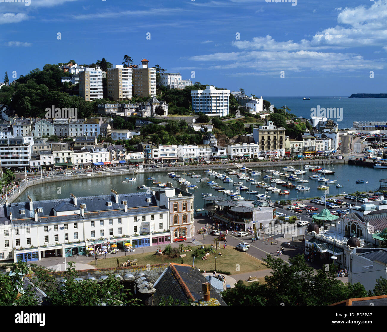 England devon torquay view across the harbour torquay hi-res stock ...
