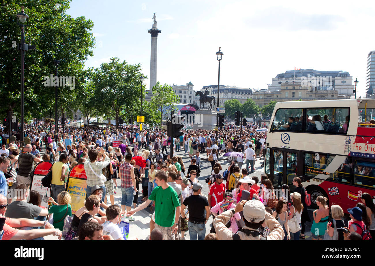 Gay pride March In Trafalgar Square In London UK Stock Photo - Alamy